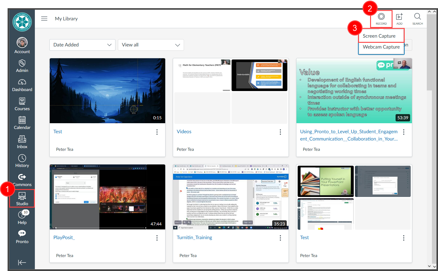 Canvas Studio | San Diego Community College District