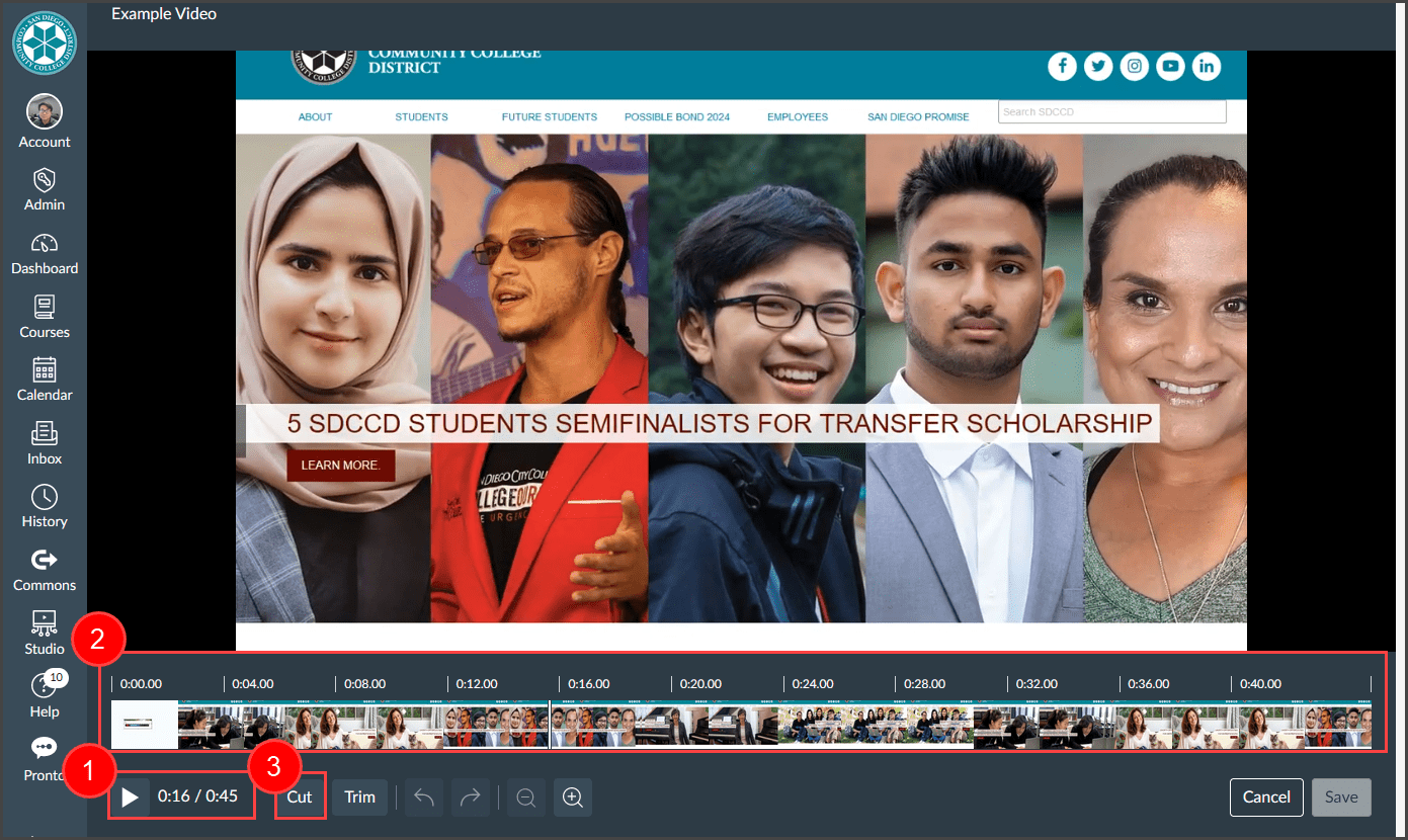 Canvas Studio | San Diego Community College District